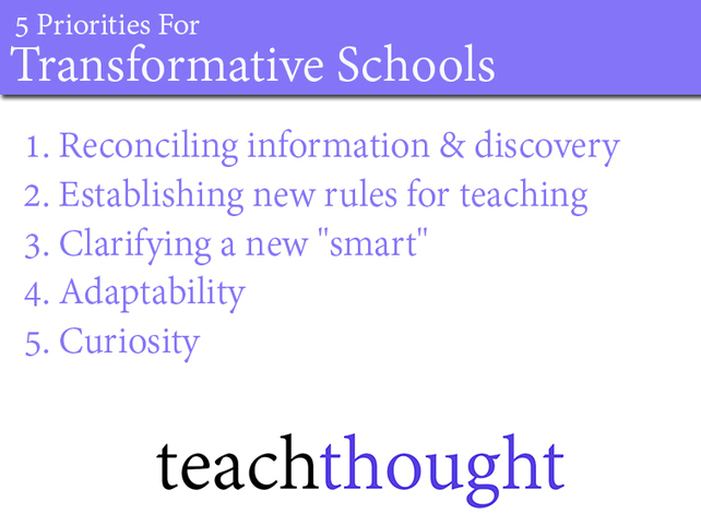 5 Priorities For Transformative Schools – LEARNING DESIGN by Paul G Moss